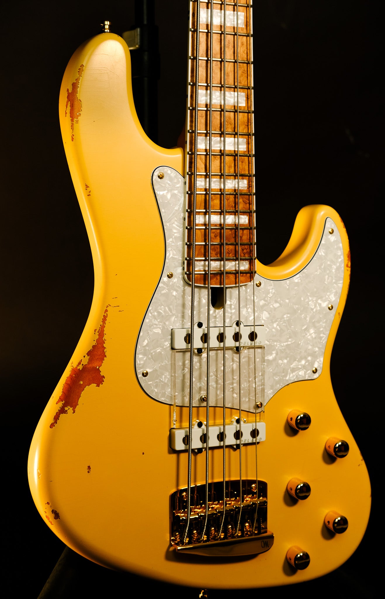 Mayones Guitars Jabba Hadrien Feraud 'Aged Yellow' – Bass Freaks Sprl