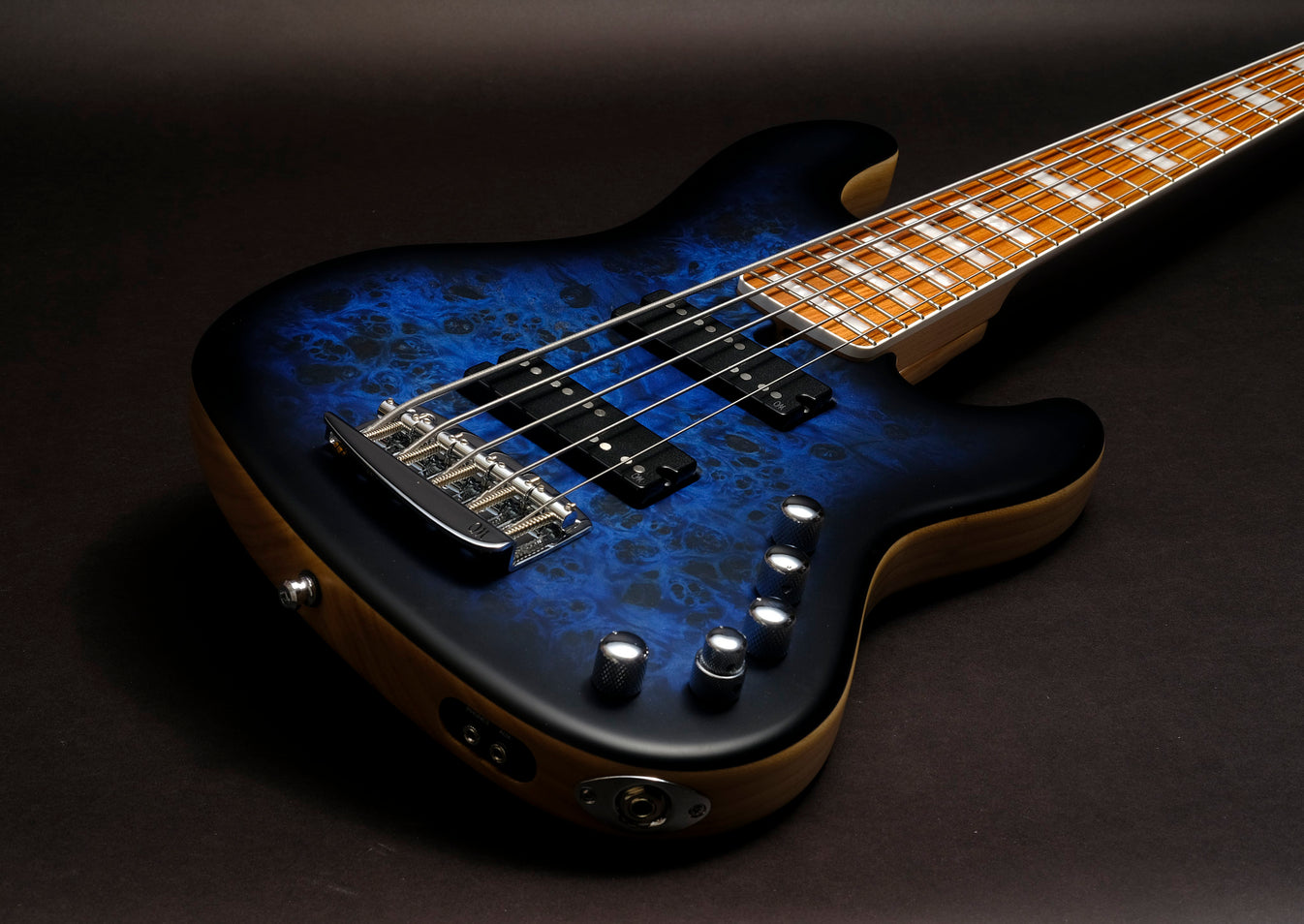 Mayones Jabba Custom EP5 - Trans Dirty-Blue Burst Satin - Bass Freaks Sprl